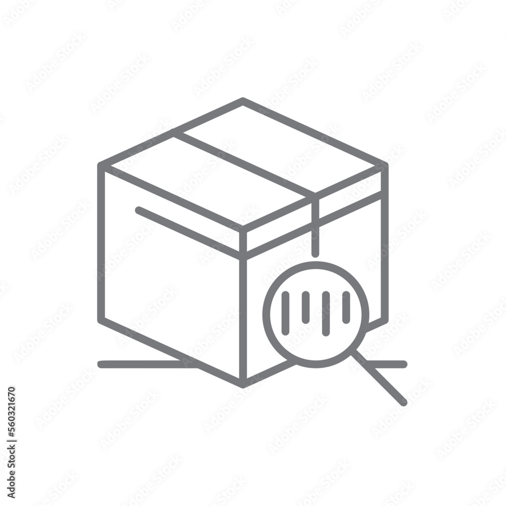 Tracking Number Delivery service icon with black outline style. Related ...