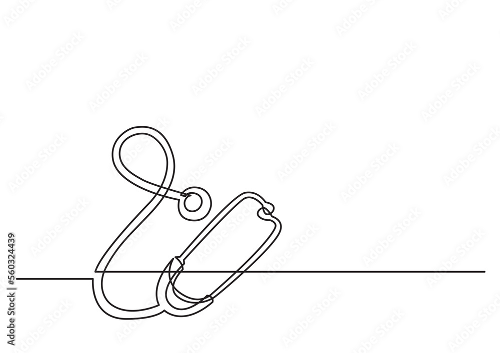 one line drawing stethoscope - PNG image with transparent background ...
