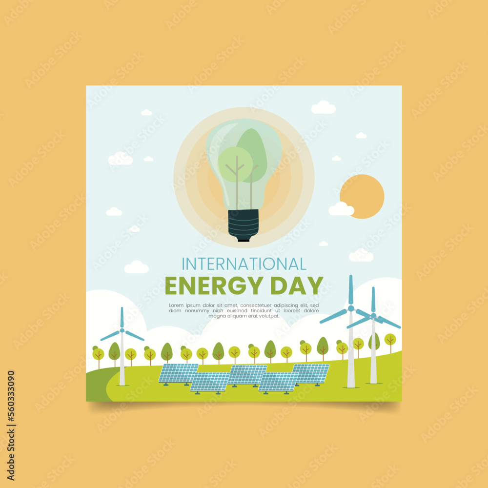 International Energy Day Concept, World Environment Day National Energy ...
