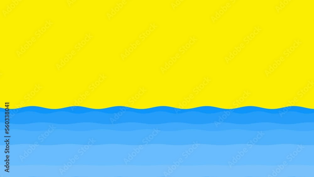 Water Wave Cartoon Sea or Ocean Water animation Stock Video | Adobe Stock