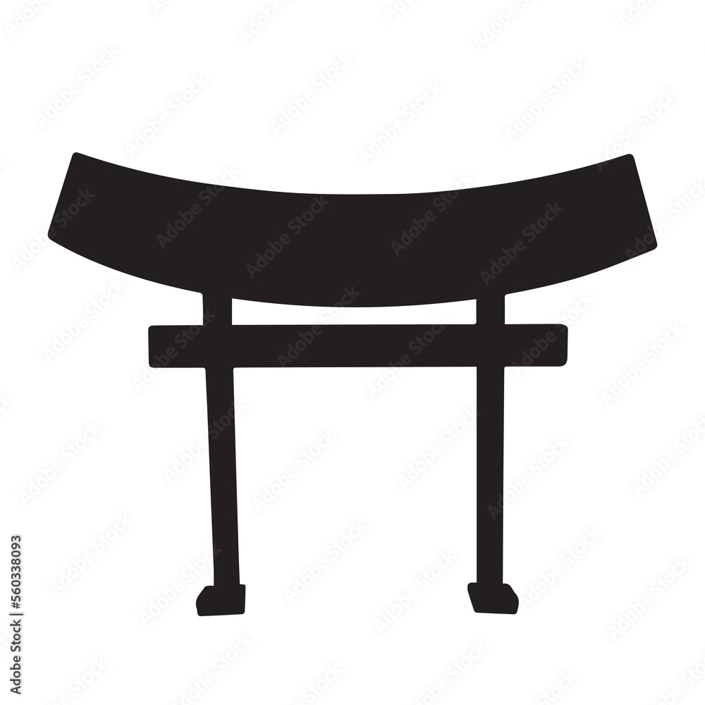 Japanese shrine gate vector icon silhouette illustration isolated on ...