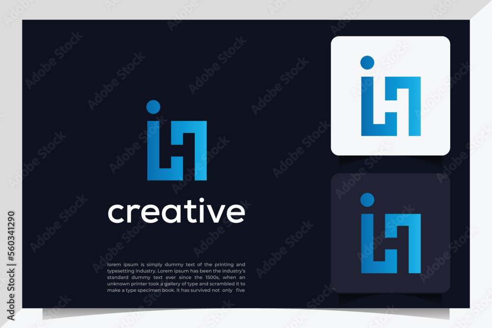 initial letter ih logo design vector illustration template Stock Vector ...