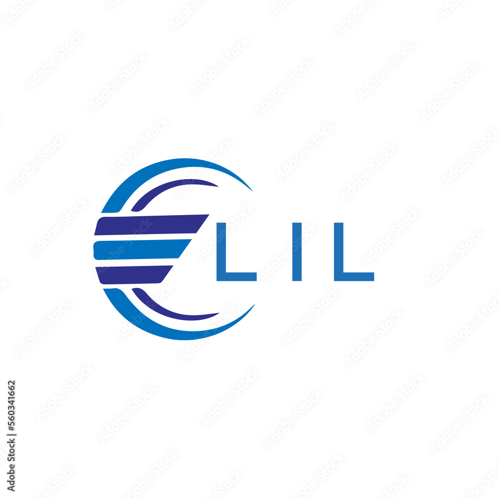LIL letter logo. LIL blue image on white background. LIL vector logo ...