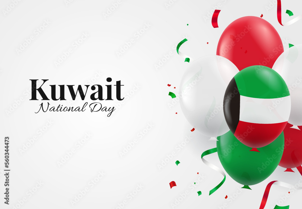 Vector Illustration of National Day Kuwait. Celebration banner ...