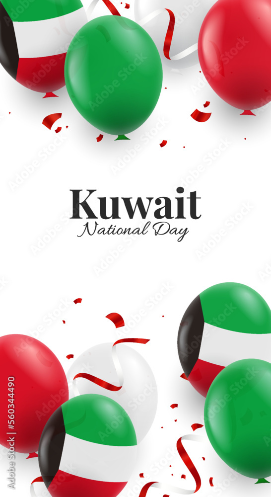 Vector Illustration of National Day Kuwait. Celebration banner ...