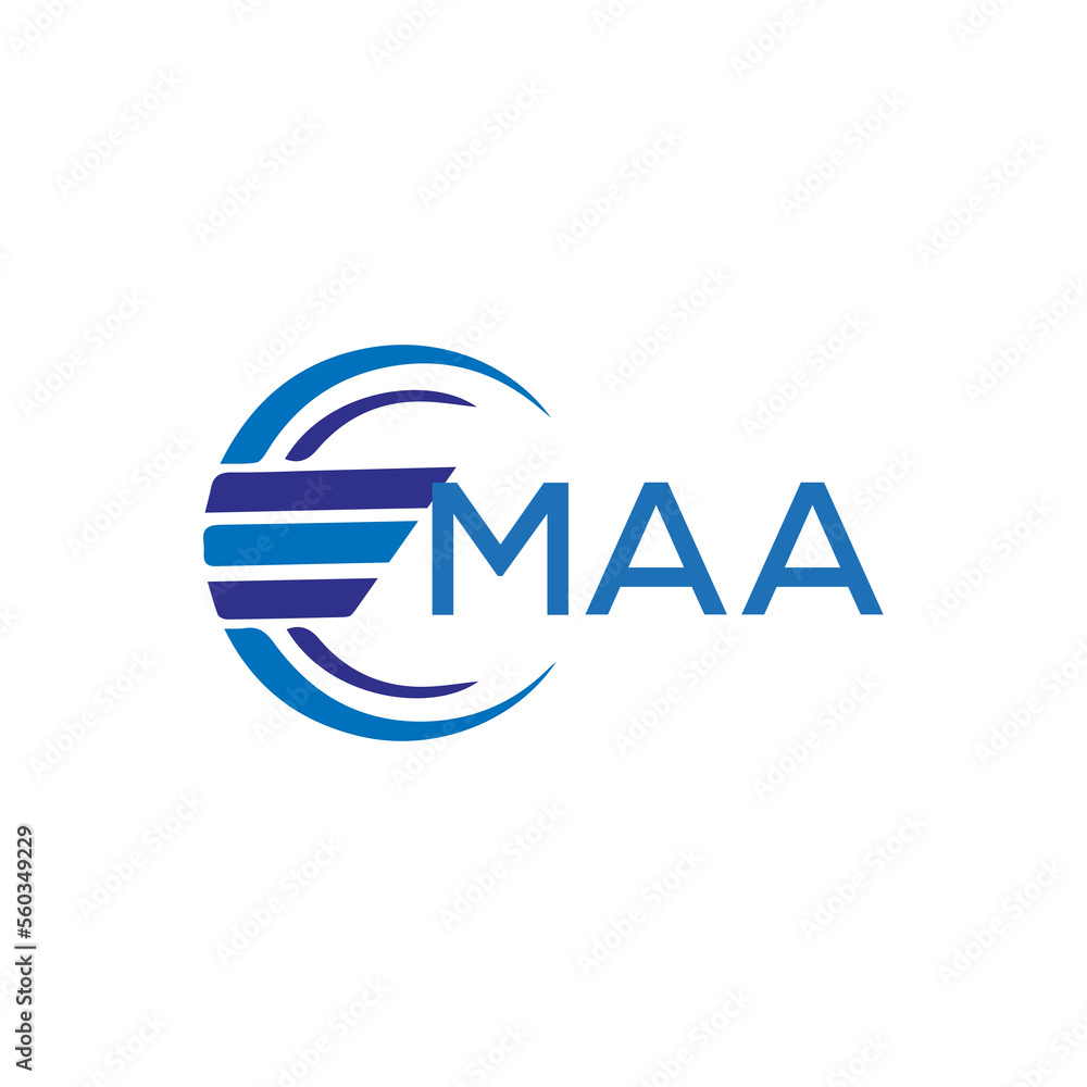 MAA letter logo. MAA blue image on white background. MAA vector logo ...