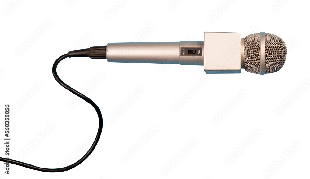 Microphone with wire on isolated transparent background Stock Photo ...