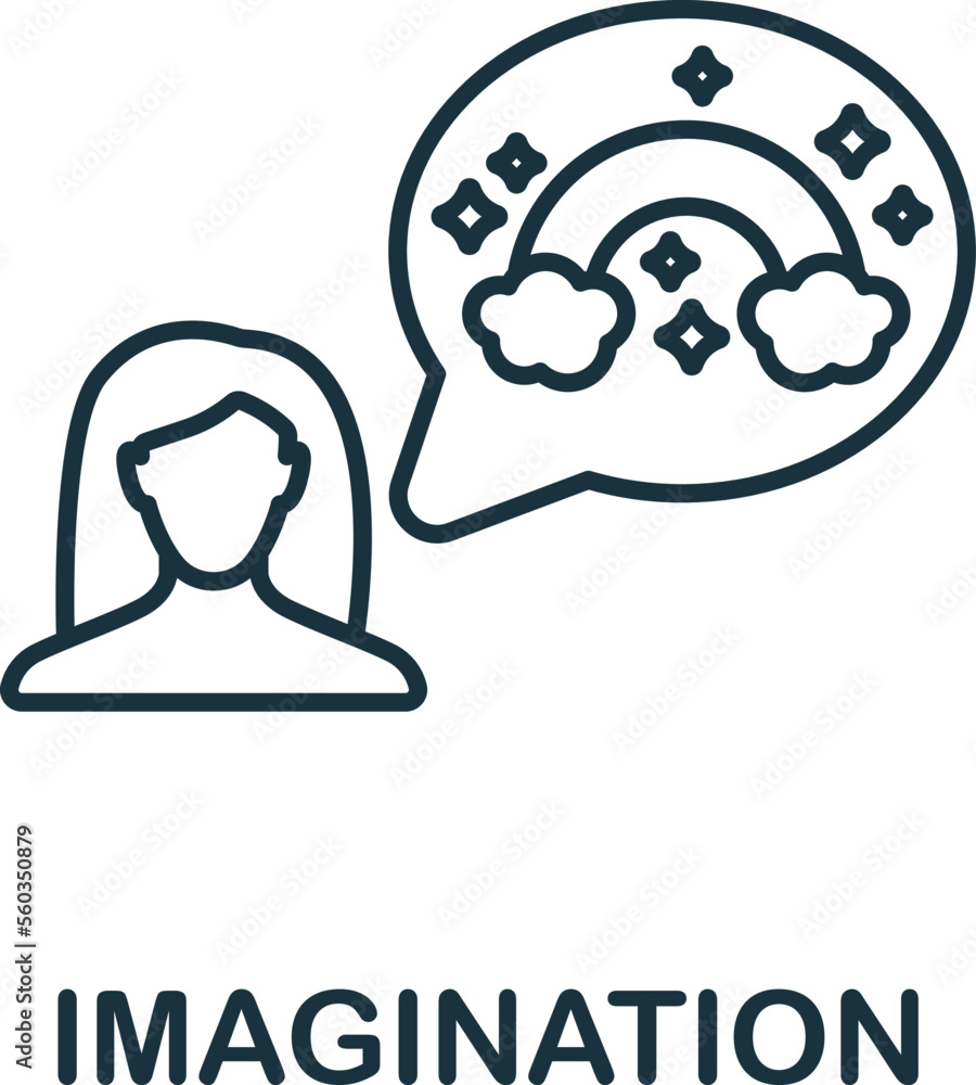 Imagination icon. Monochrome simple Life Skills icon for templates, web ...