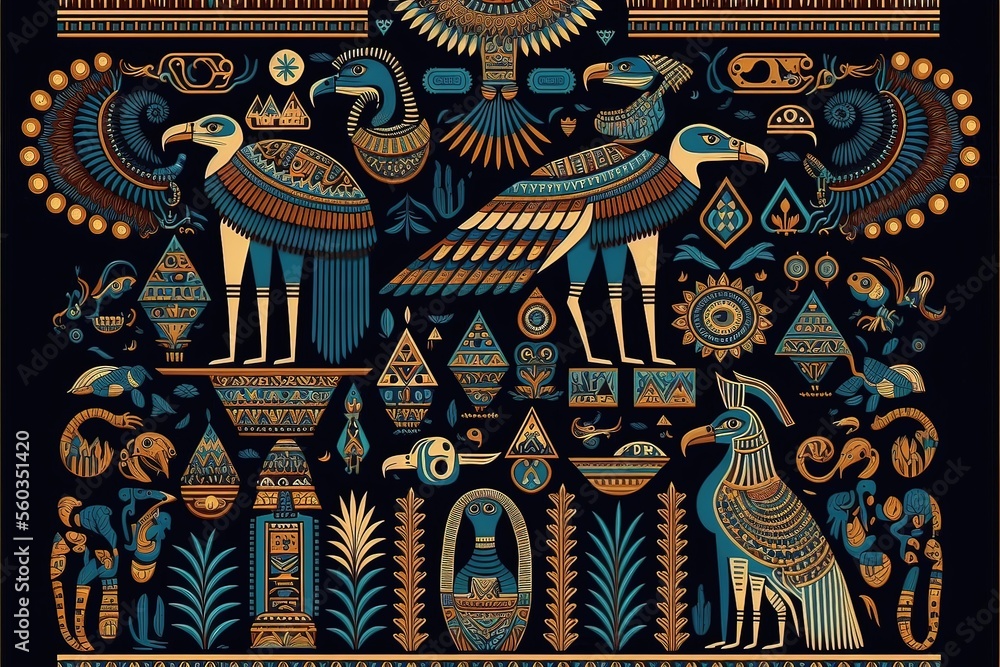 Egyptian pattern for wallpaper background. Egypt style. Generative AI ...