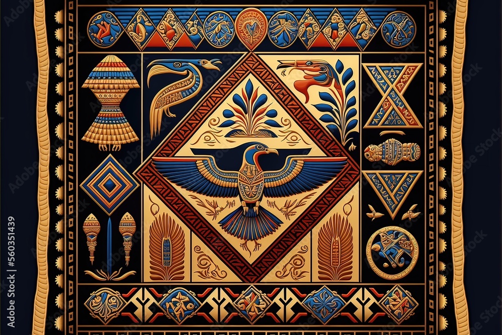 Egyptian pattern for wallpaper background. Egypt style. Generative AI ...