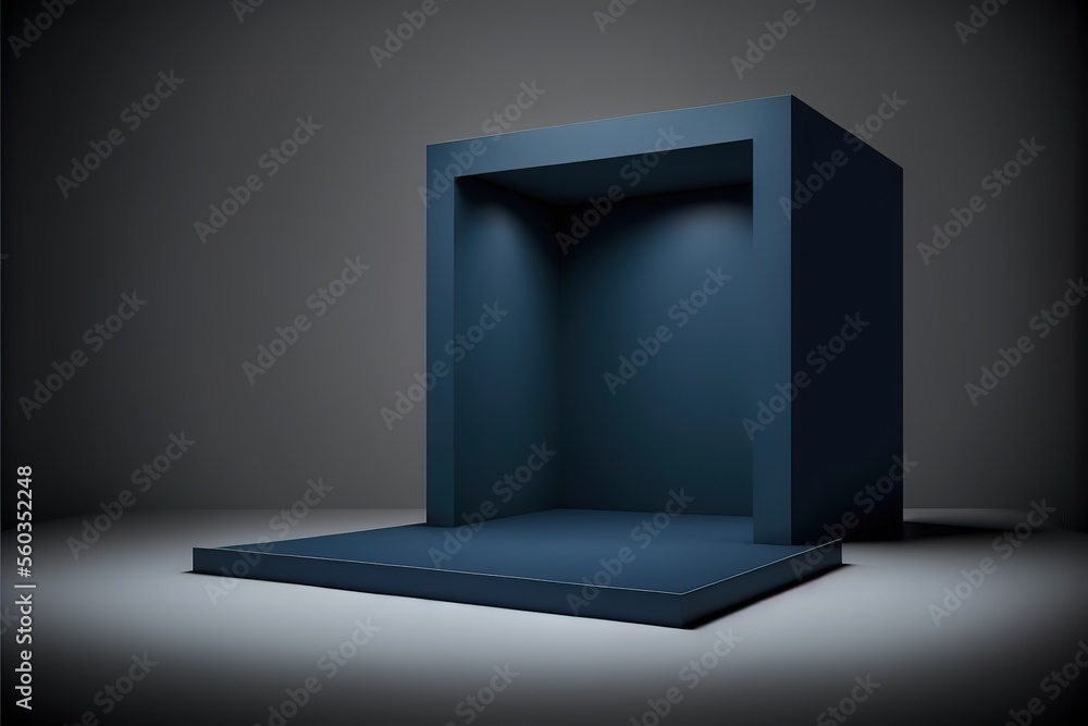 Empty Dark Blue Studio Room Product Display Background Template ...