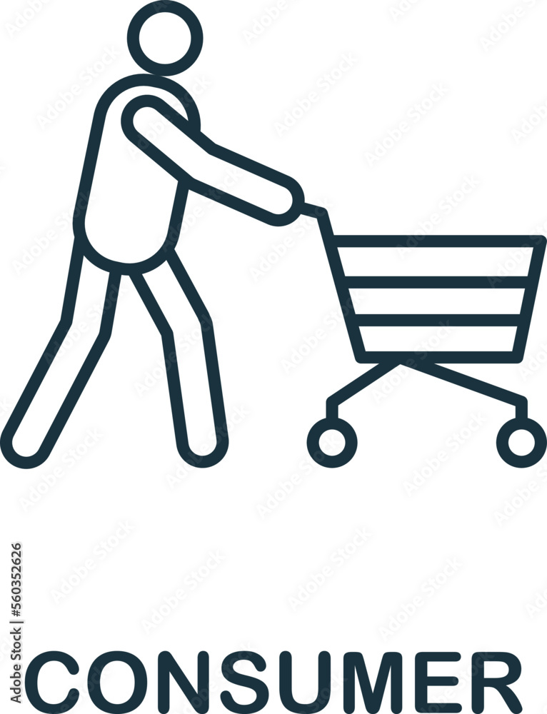 Consumer icon. Monochrome simple Neuromarketing icon for templates, web ...