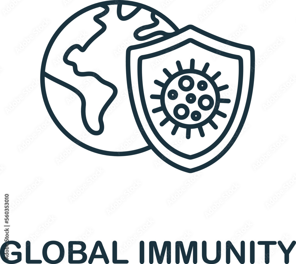 Global Immunity icon. Monochrome simple New Normality icon for ...