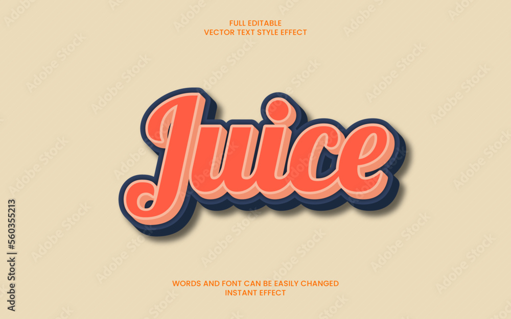 Juice Text Effect Stock Vector | Adobe Stock
