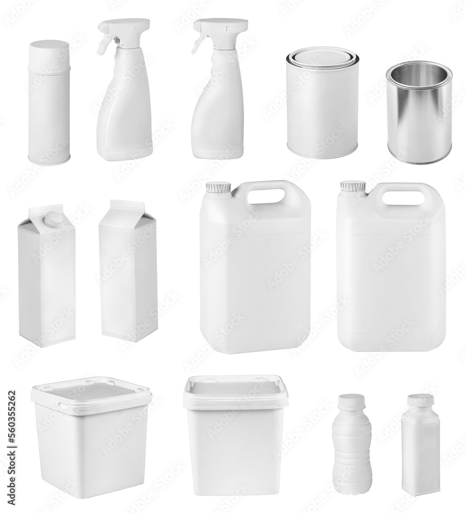 Blank package container dummy collection set isolated Stock Photo ...