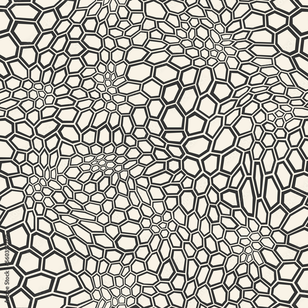 Seamless pattern with hexagonal flat ornament texture. Reptile scales ...