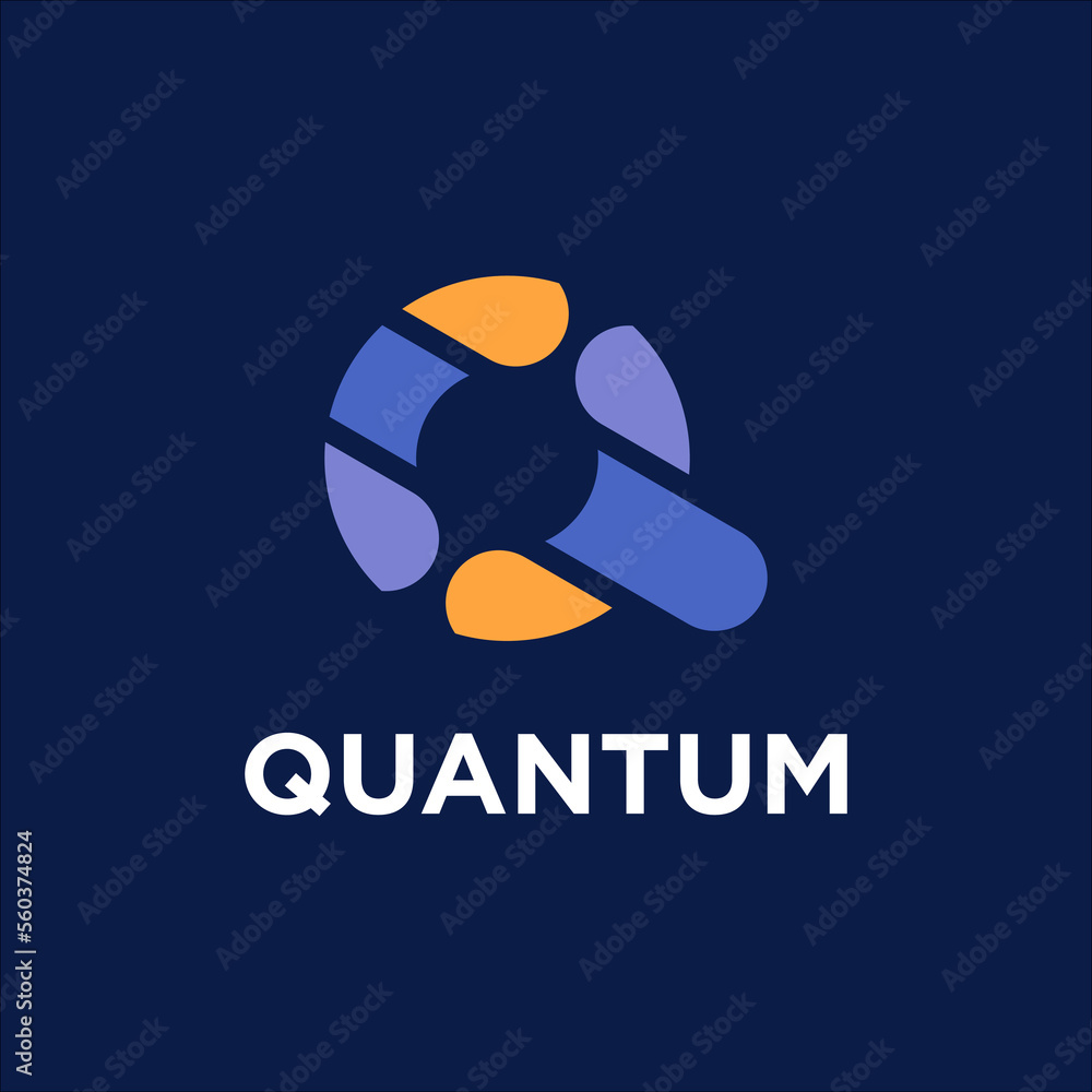 Initial Q technology or Quantum logo design vector Stock Vector | Adobe ...