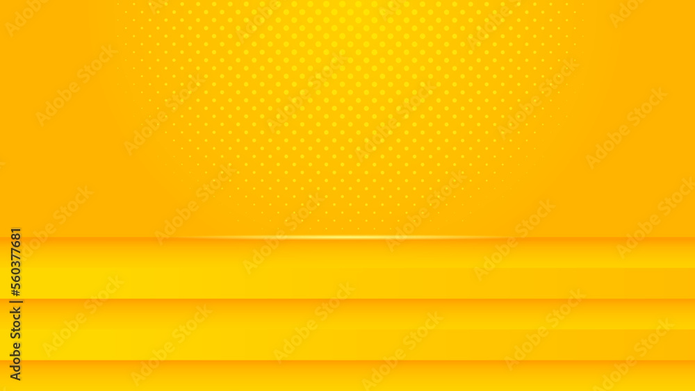 Abstract minimalism yellow background with 3D embossed dynamic shapes ...