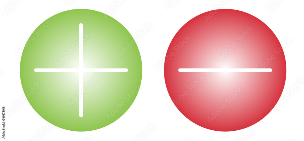 Plus and minus icon, electrical circuit icon, negative and positive ...
