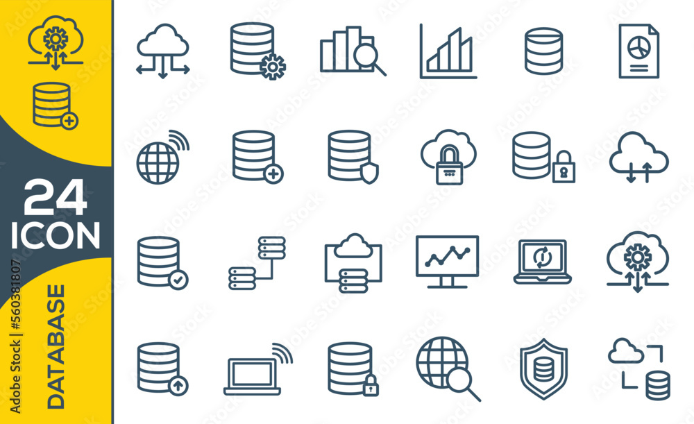 DATA BASE ICON SET DESIGN Stock Vector | Adobe Stock