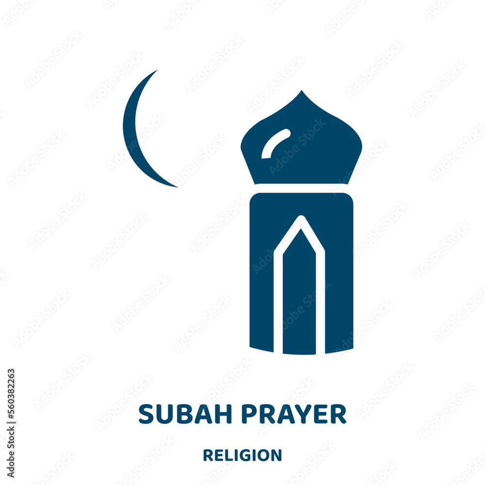 subah prayer vector icon from religion collection. date filled flat ...