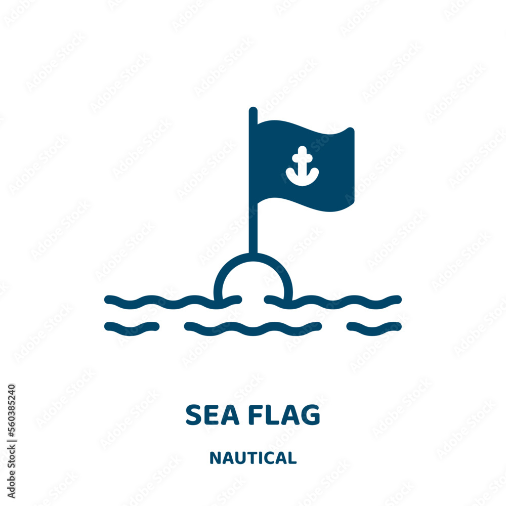 sea flag vector icon from nautical collection. flag filled flat symbol ...