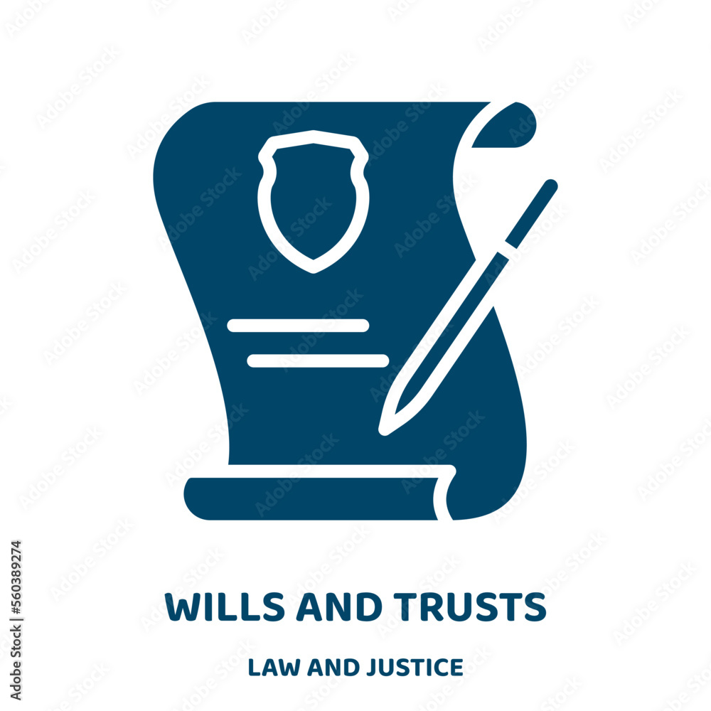 wills and trusts vector icon from law and justice collection ...