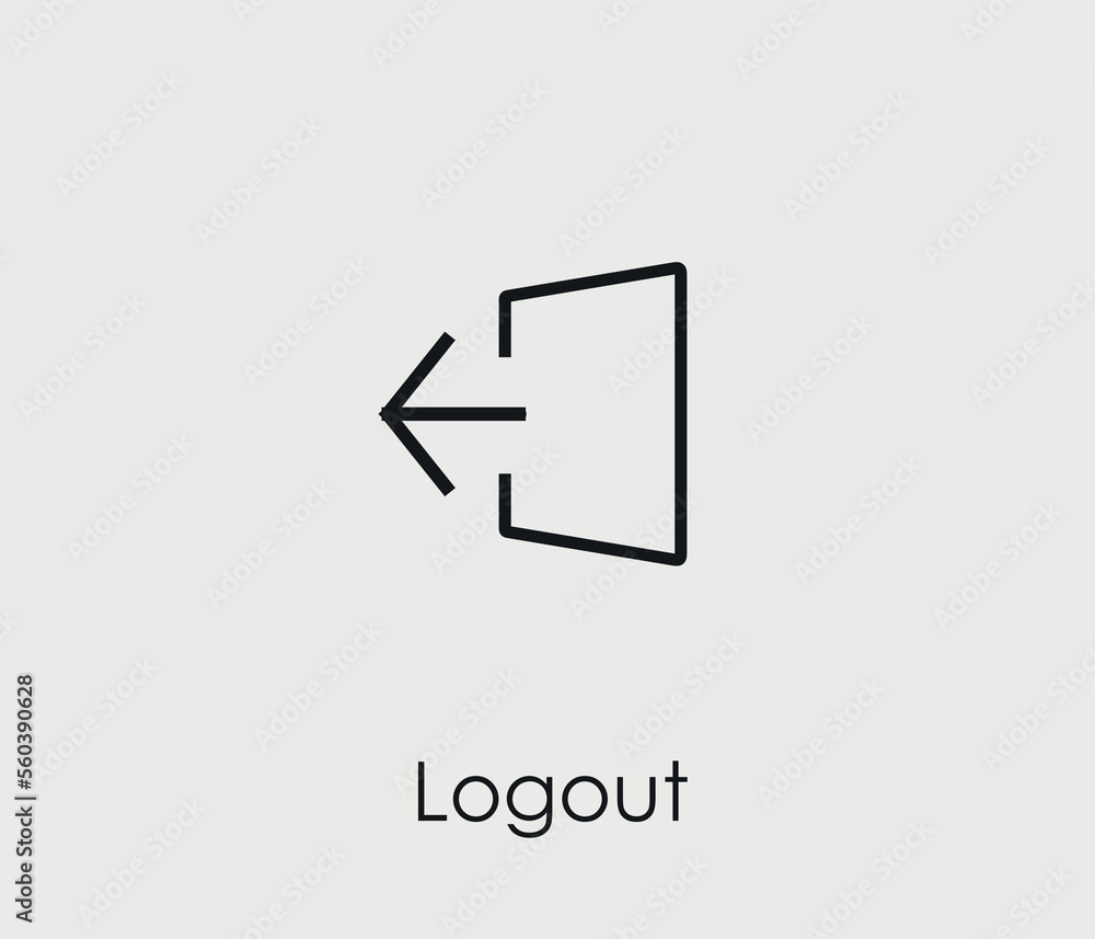 Logout vector icon. Editable stroke. Symbol in Line Art Style for ...