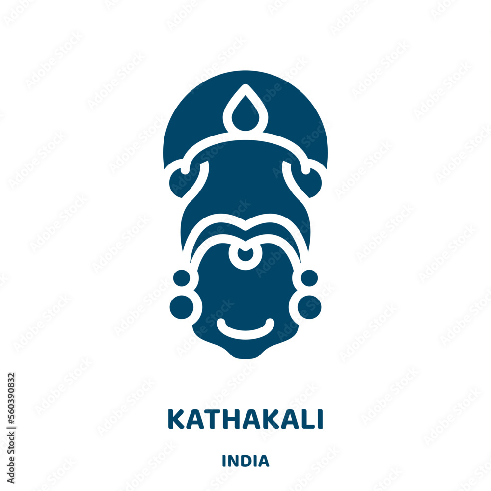 kathakali vector icon from india collection. india filled flat symbol ...