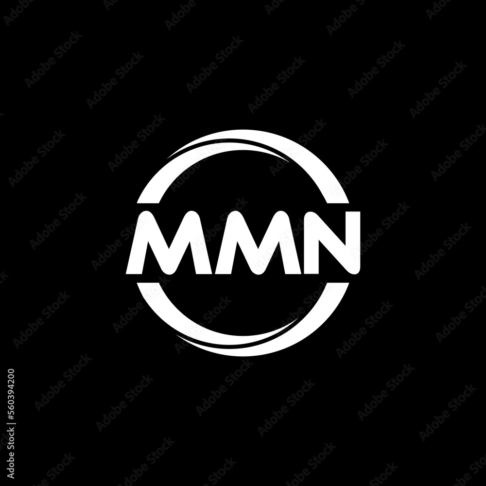 MMN letter logo design with black background in illustrator, cube logo ...