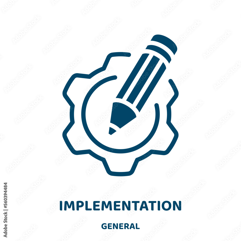 implementation vector icon from general collection. development filled ...