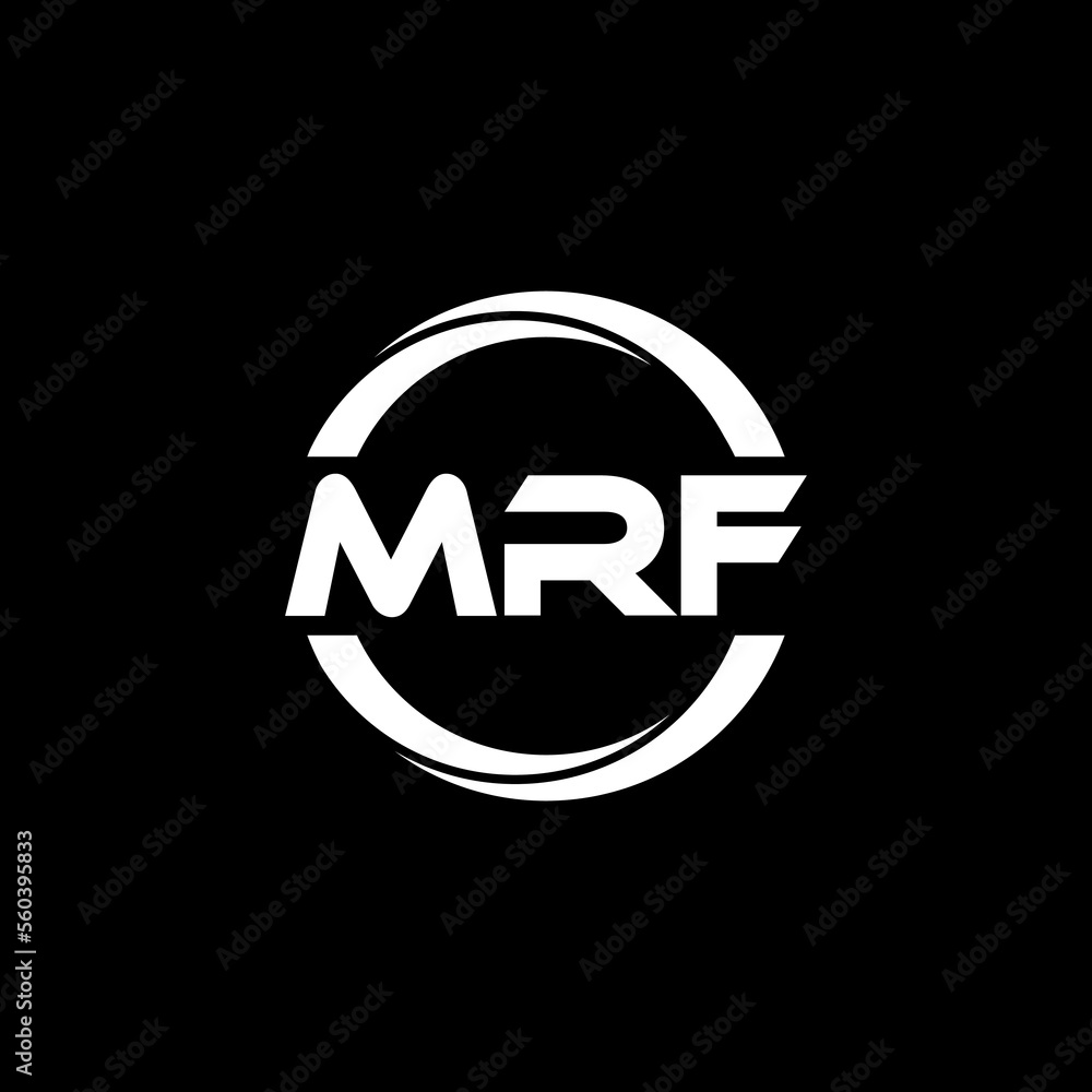 MRF letter logo design with black background in illustrator, cube logo ...