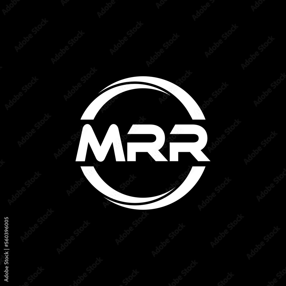 MRR letter logo design with black background in illustrator, cube logo ...