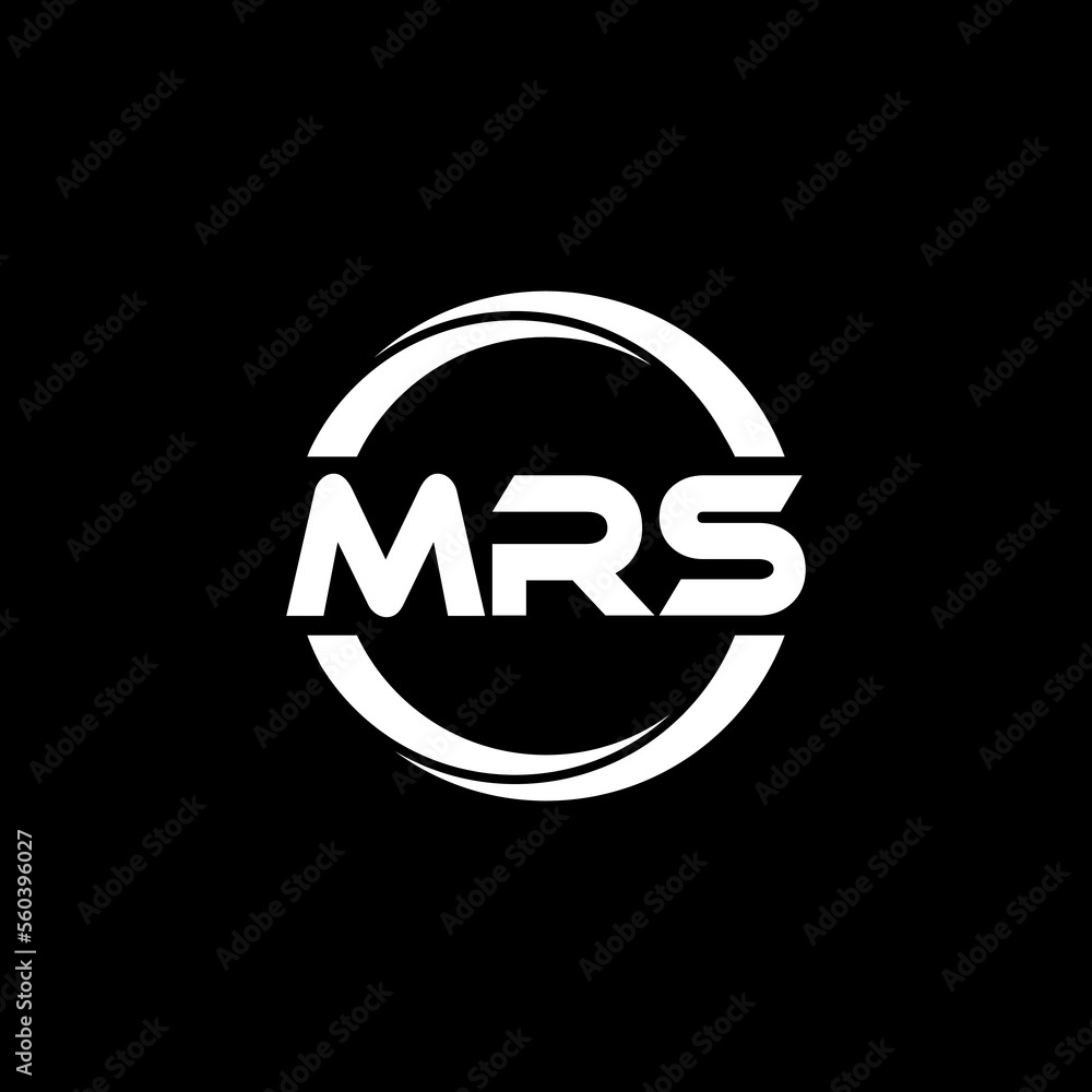 MRS letter logo design with black background in illustrator, cube logo ...