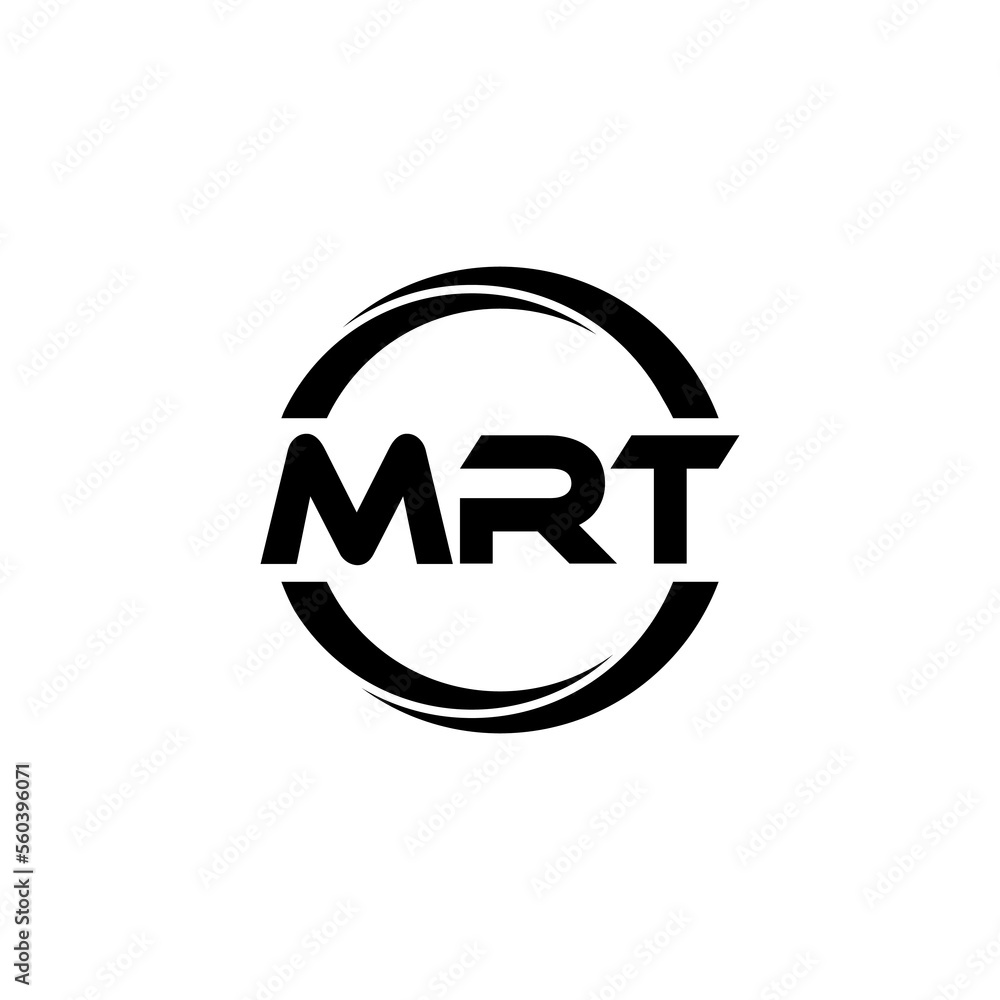 MRT letter logo design with white background in illustrator, cube logo ...