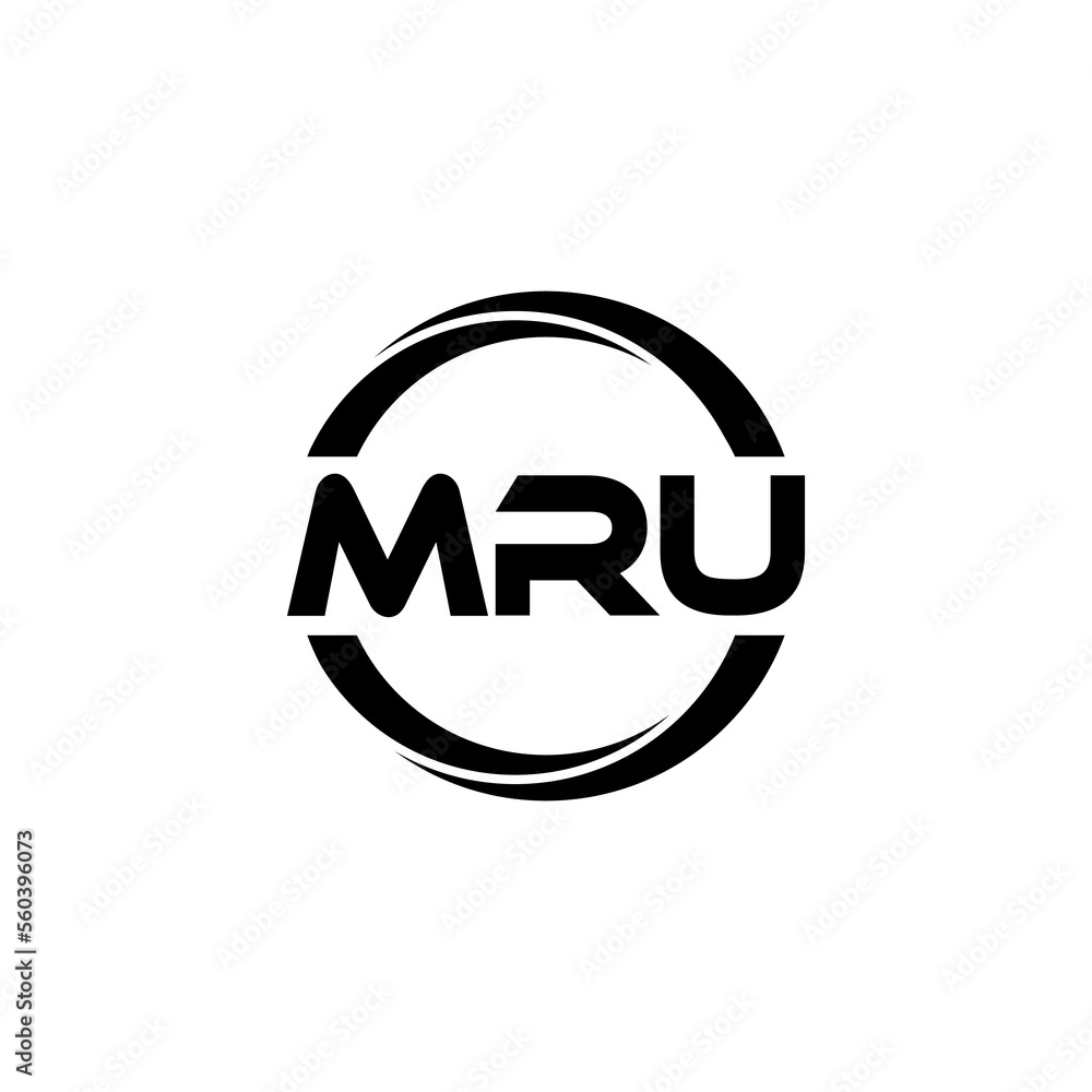 MRU letter logo design with white background in illustrator, cube logo ...