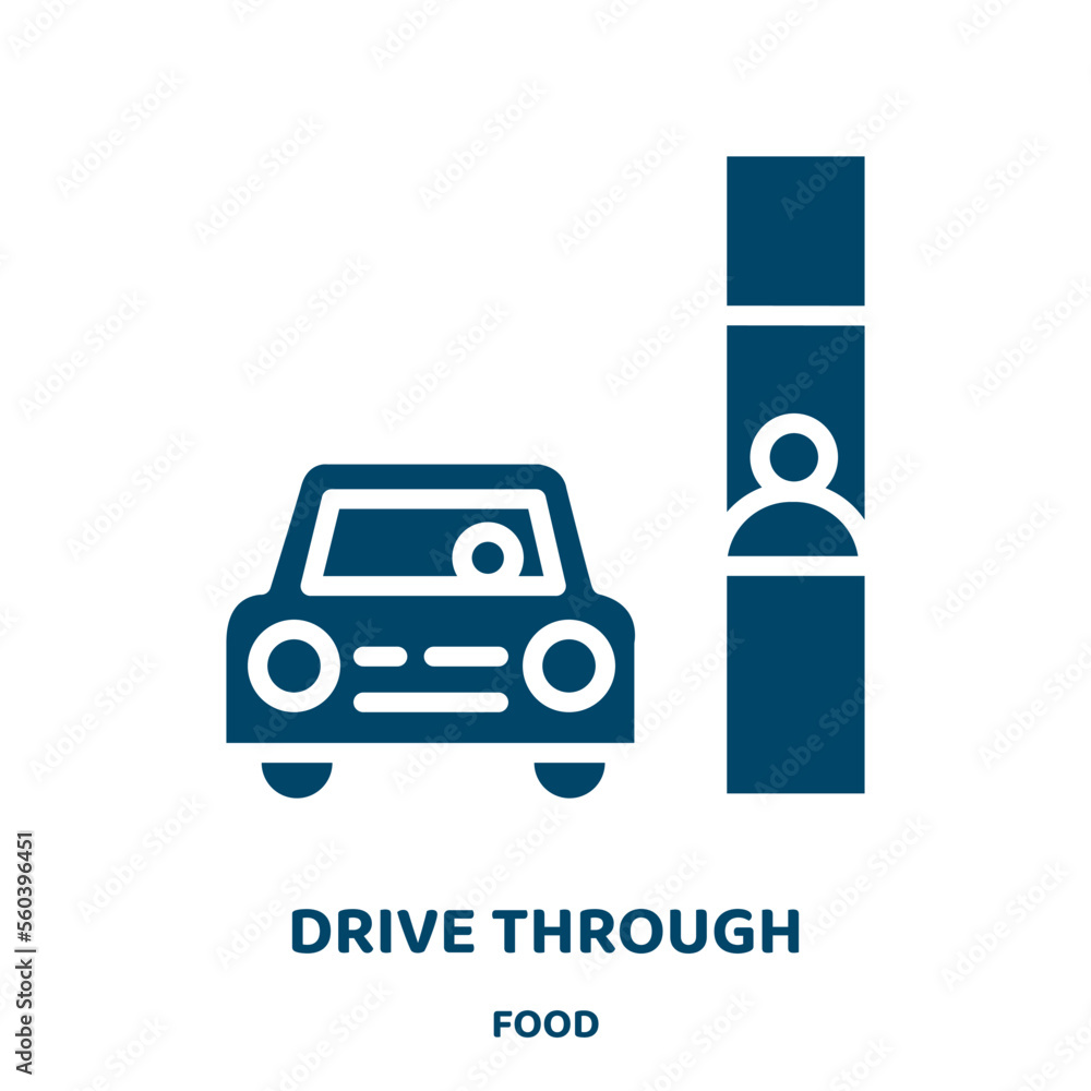 drive through vector icon from food collection. car filled flat symbol ...