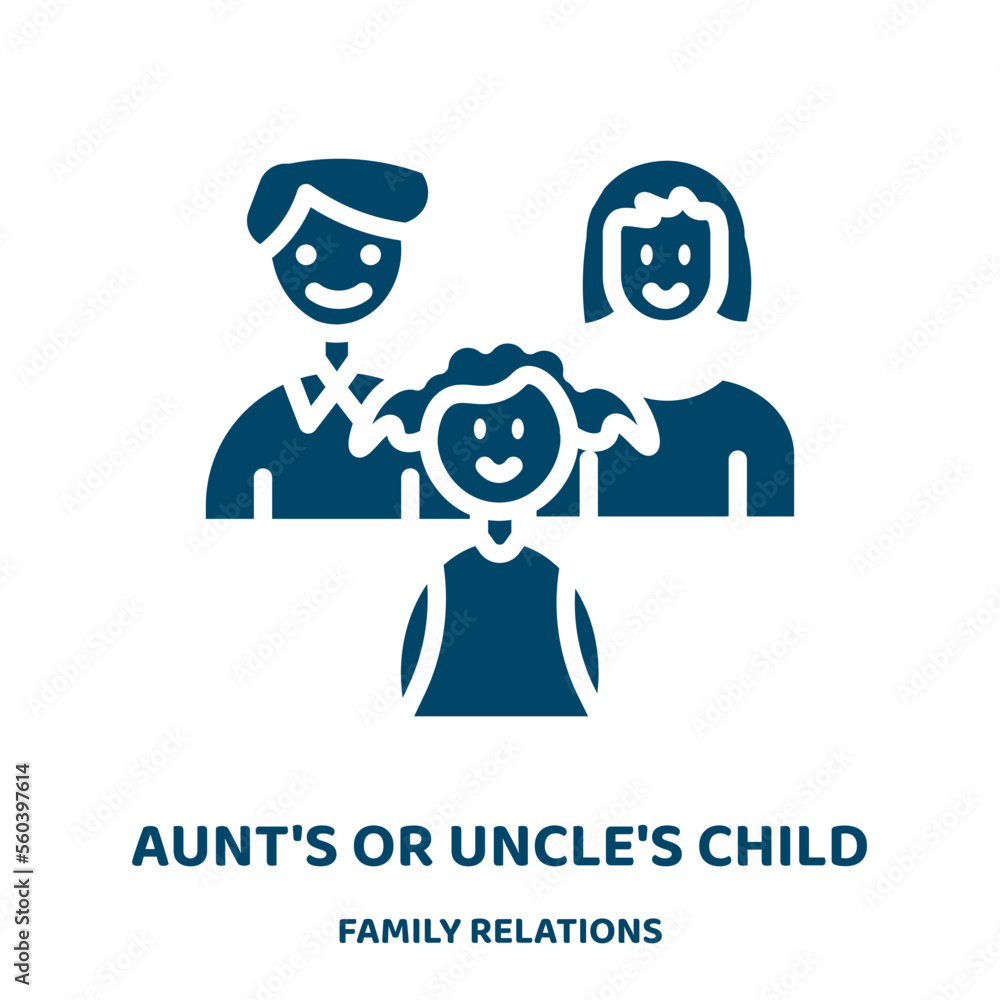 Vecteur Stock aunt's or uncle's child vector icon from family relations ...
