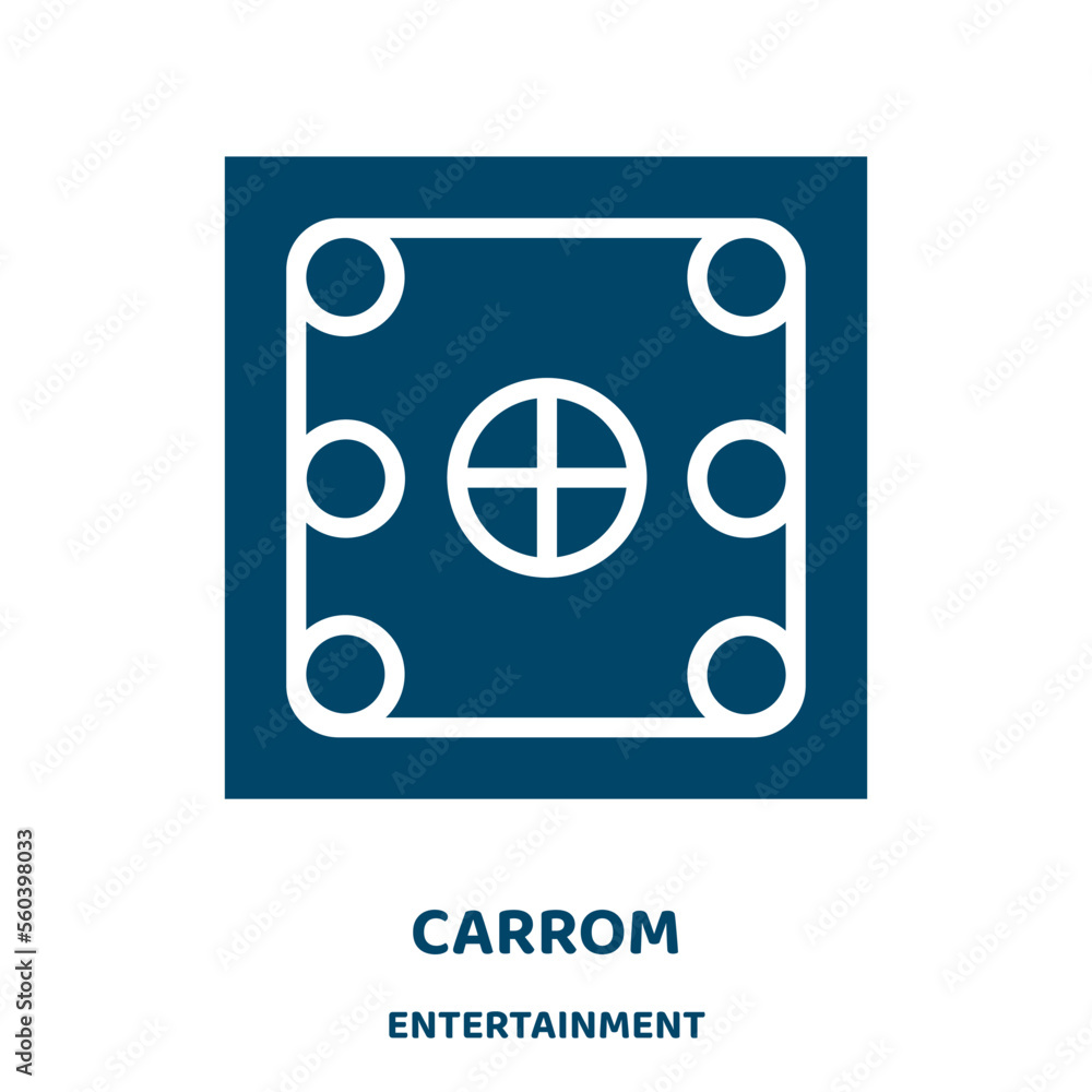 carrom vector icon from entertainment collection. number filled flat ...