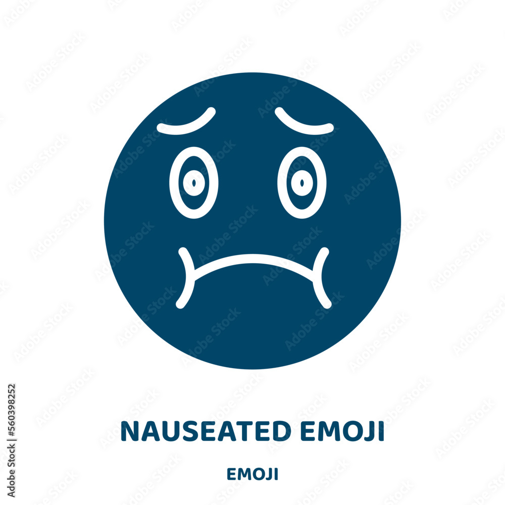 nauseated emoji vector icon from emoji collection. cartoon filled flat ...