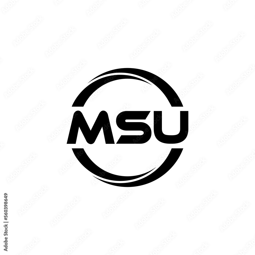 Vecteur Stock MSU letter logo design with white background in ...