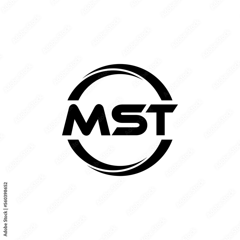 Vecteur Stock MST letter logo design with white background in ...