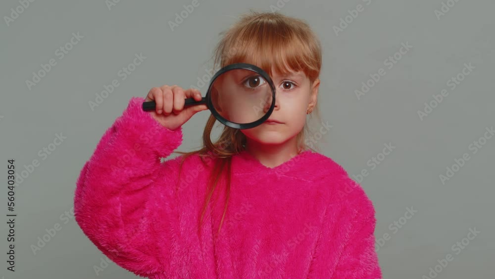 Curious investigator researcher scientist young preteen child girl kid ...