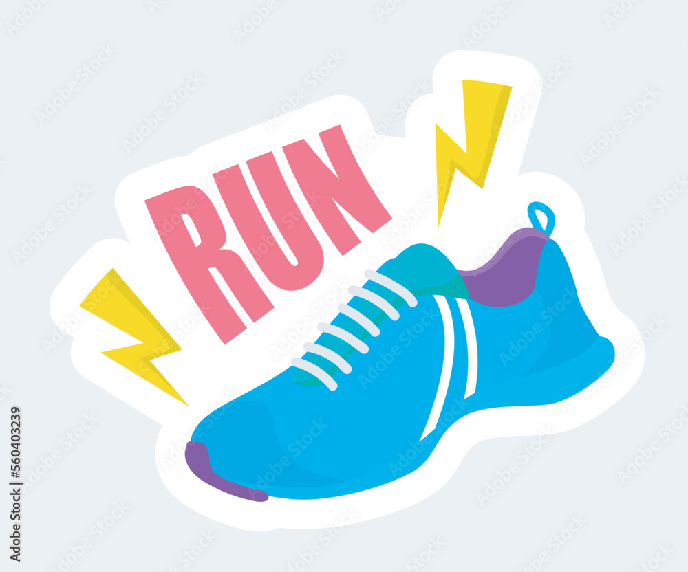 Sneaker for running and jogging. Sports and competition. Vector ...