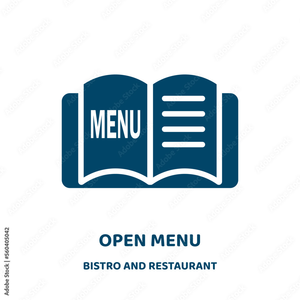 open menu vector icon from bistro and restaurant collection. menu ...