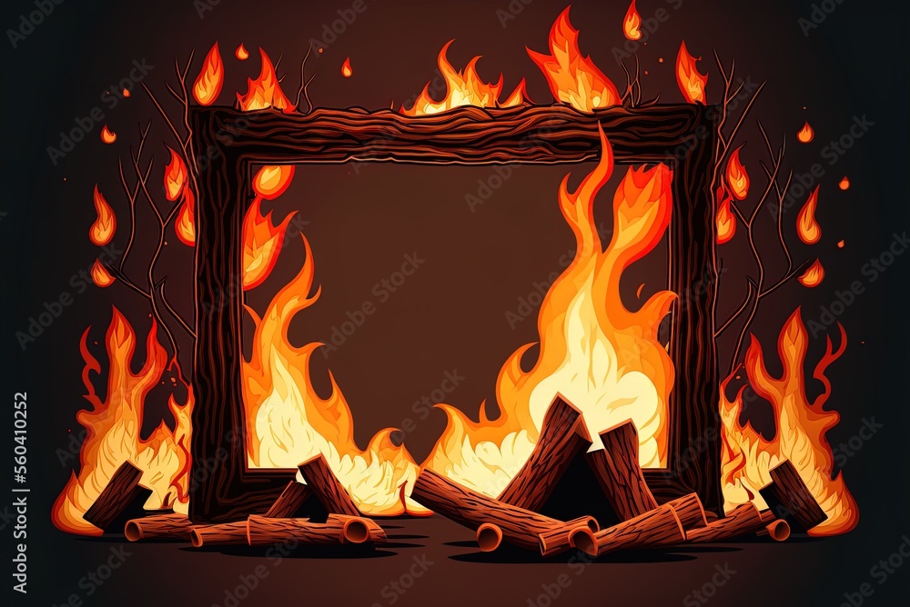 cartoon fireworks, flaming borders, and fireworks frames. Generative AI ...