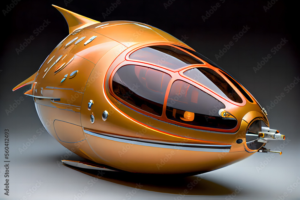 A beautiful and intricate intergalactic single-person speed rocket for ...