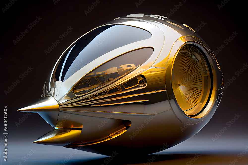 A beautiful and intricate intergalactic single-person speed rocket for ...