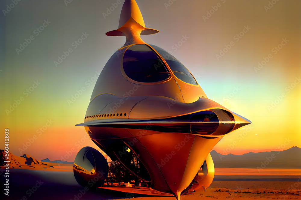 A beautiful and intricate intergalactic single-person speed rocket for ...