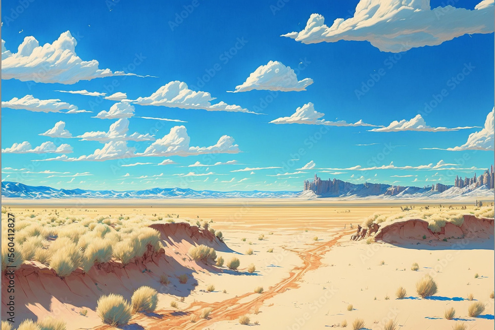 Dry lake. Superb anime-styled and DnD environment Stock Illustration ...